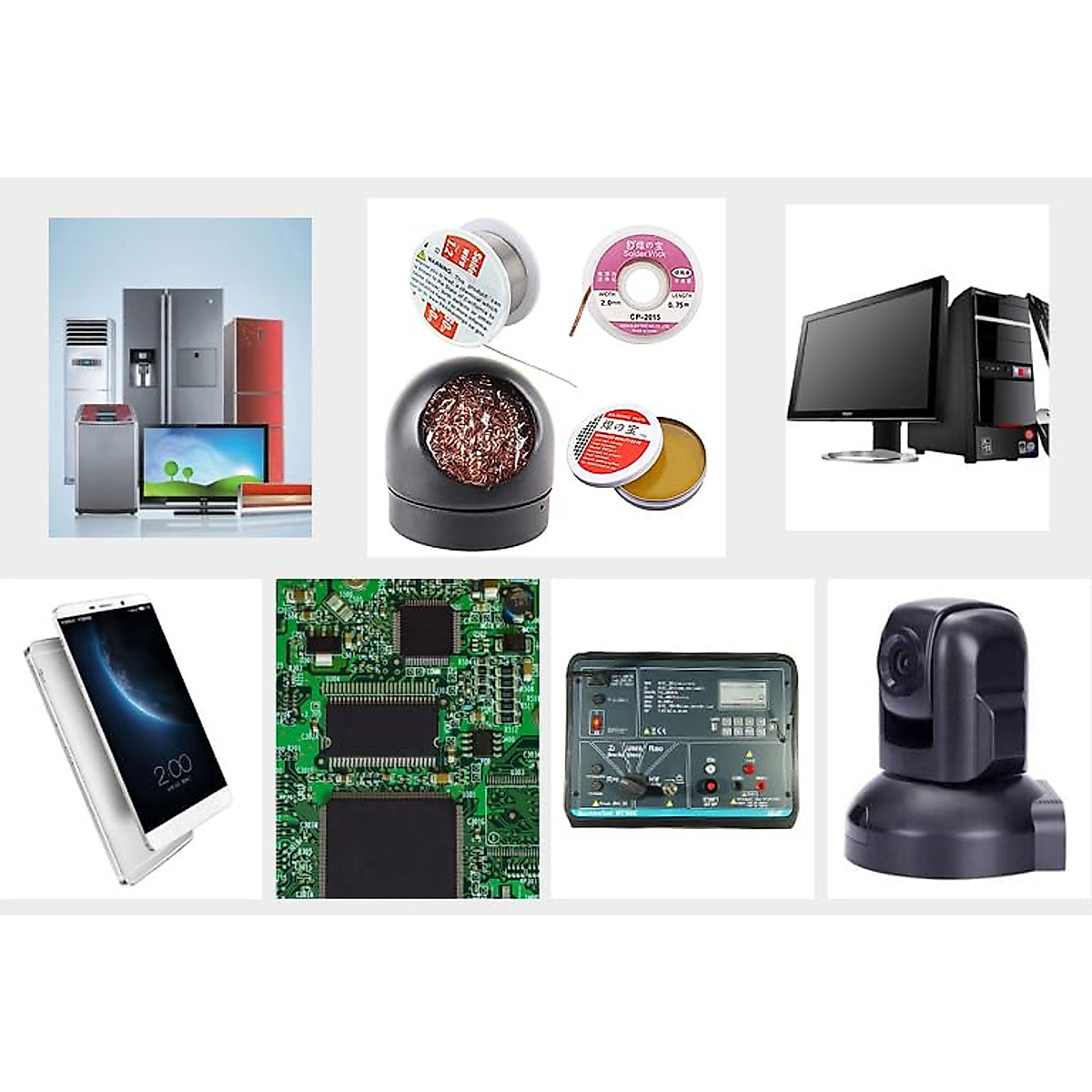 4-in-1 welding tool set, soldering iron tip cleaner + 0.6mm solder wire (1.76 oz / 50 g) + Rosin Solder Flux Paste (0.35 oz / 10 g), no-clean soldering core (2.0mm, 29.5 inches)