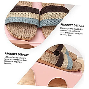 WOONEKY 3pcs Double Shoe Tray Sneaker Shelf Clear Shoe Rack Shoes Insert Rack Sandals Shoes Slots Racks Shoe Stacker Slots Home Supply Practical Shoes Holder Footwear Storage Rack Shoebox