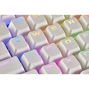 PBT Double-Shot Full Set 104 Key keycaps US Layout Replacement for Corsair K70 RGB MK.2 SE Mechanical Keyboard (White)