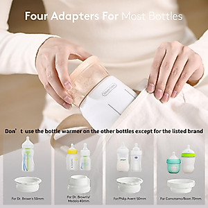 Portable Bottle Warmer with Long Battery Life, Baby Bottle Warmer for Most Milk Bottles Rechargeable Baby Bottle Warmer for Travel Quick Heating Baby Milk Breastmilk with Precise Temperature Control