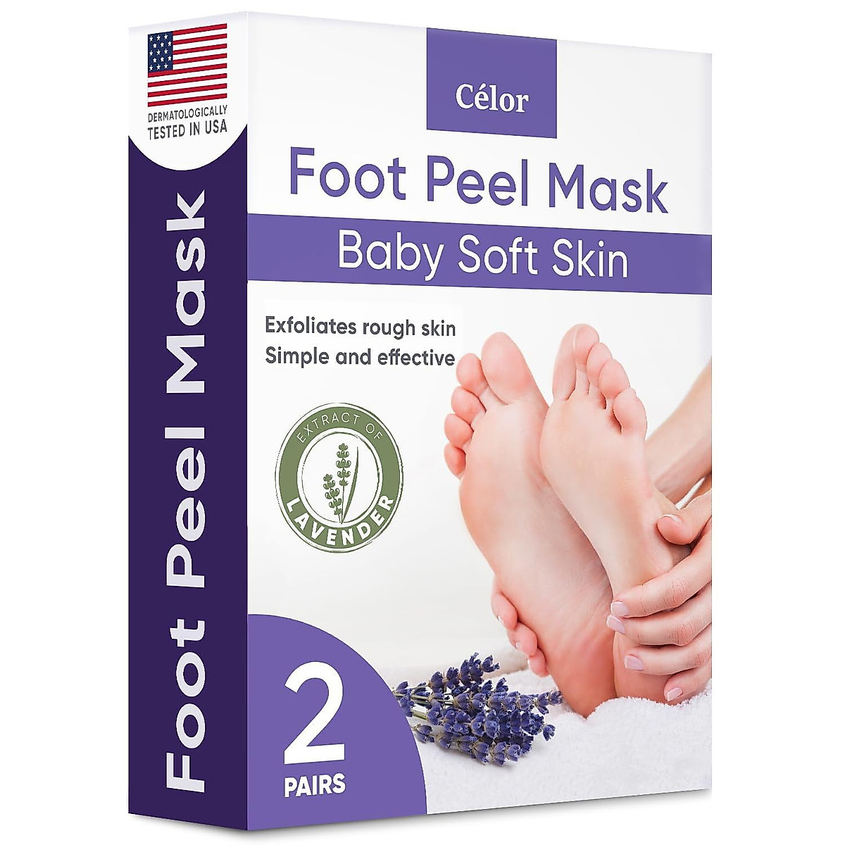 ﻿Foot Peel Mask (2 Pairs) - Foot Mask for Baby soft skin - Remove Dead Skin | Foot Spa Foot Care for women Peel Mask with Lavender and Aloe Vera Gel for Men and Women Feet Peeling Mask Exfoliating