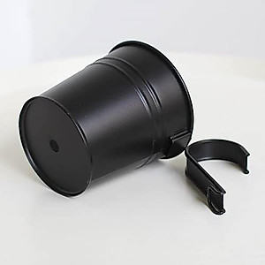 XZJMY 5 Pcs Hanging Flower Pots Metal Iron Bucket Planter Pot Metal Bucket Flower Holder with Hook Indoor Outdoor Decor for Railing Fence Balcony Garden (Black)