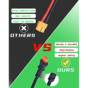 FellDen Solar Panel Connector, 4-in-1 Solar Cable Anderson XT60 DC7909 DC5521 Solar Extension Cable for Solar Panel & Solar Power Staion 1.5M/4.92FT