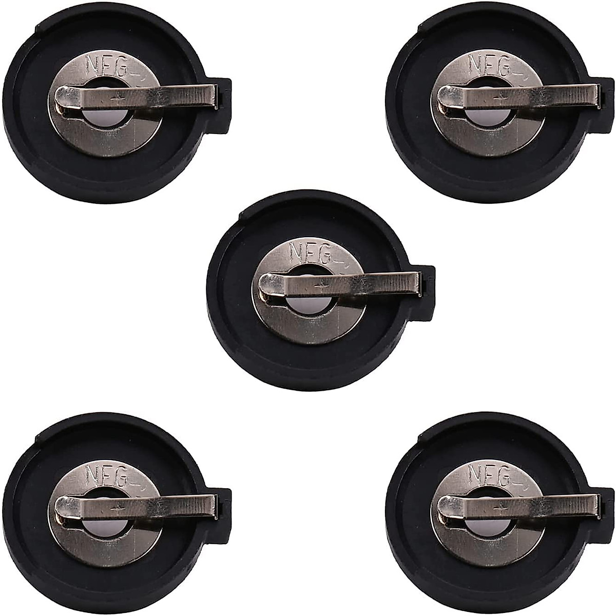 Heyiarbeit 5Pcs CR2430 Horizontal Coin Button Battery Holder Black Container Case Coin Cell Button Battery Socket Holder for 3V Button Battery