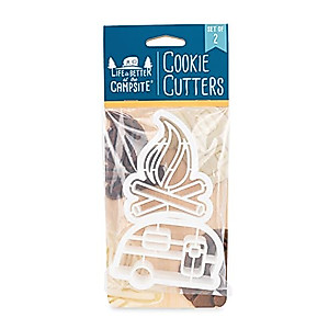 Camco 53369 Life Is Better at the Campsite Cookie Cutters - Perfect for Making Decorative Cookies - Includes (1) Campfire and (1) RV Cookie Cutter , White