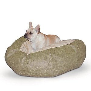 K&H Pet Products Self Warming Distress Cuddle Ball Pet Bed Medium, Green