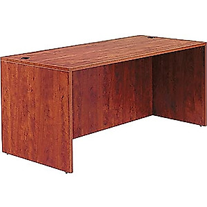 Alera Valencia Series Straight Front Desk Shell, 65" X 29.5" X 29.63", Medium Cherry