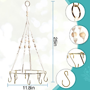 PROTITOUS 2pack Herb Drying Rack With 20pcs Golden Herb Dryer Hooks,herb Dryer,herb Drying Rack,hanging Herb Dryer Rack With Wooden Balls,golden Color