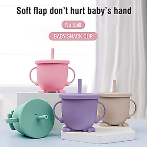 Hoidokly Baby Feeding Set, 8 Pcs Silicone Baby Led Weaning Supplies Includes Cup Baby Plate, Bowl, Adjustable Bib, Cup, Spoon and Fork,BPA Free Baby Weaning Utensils Set for 6+ Months-Pink