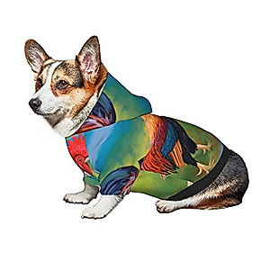 Lawn Grass Dog Hoodies, Pet Clothes Costumes, Pets Wear Hoodie Sweatshirts Jacket for Dogs Cats Outdoor, Small Medium
