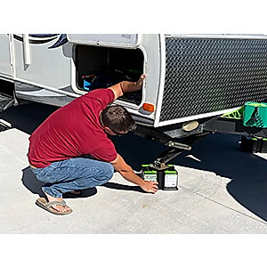 TUFF-Block by Dock N Stow Trailer Jack Blocks for RV Camper, 5th Wheel, Boat | Works w/Any Tongue Jack, Post, Scissor Stabilizer or Foot (Round or Square) | Stand Supports 10,000 lbs | Orange Stops