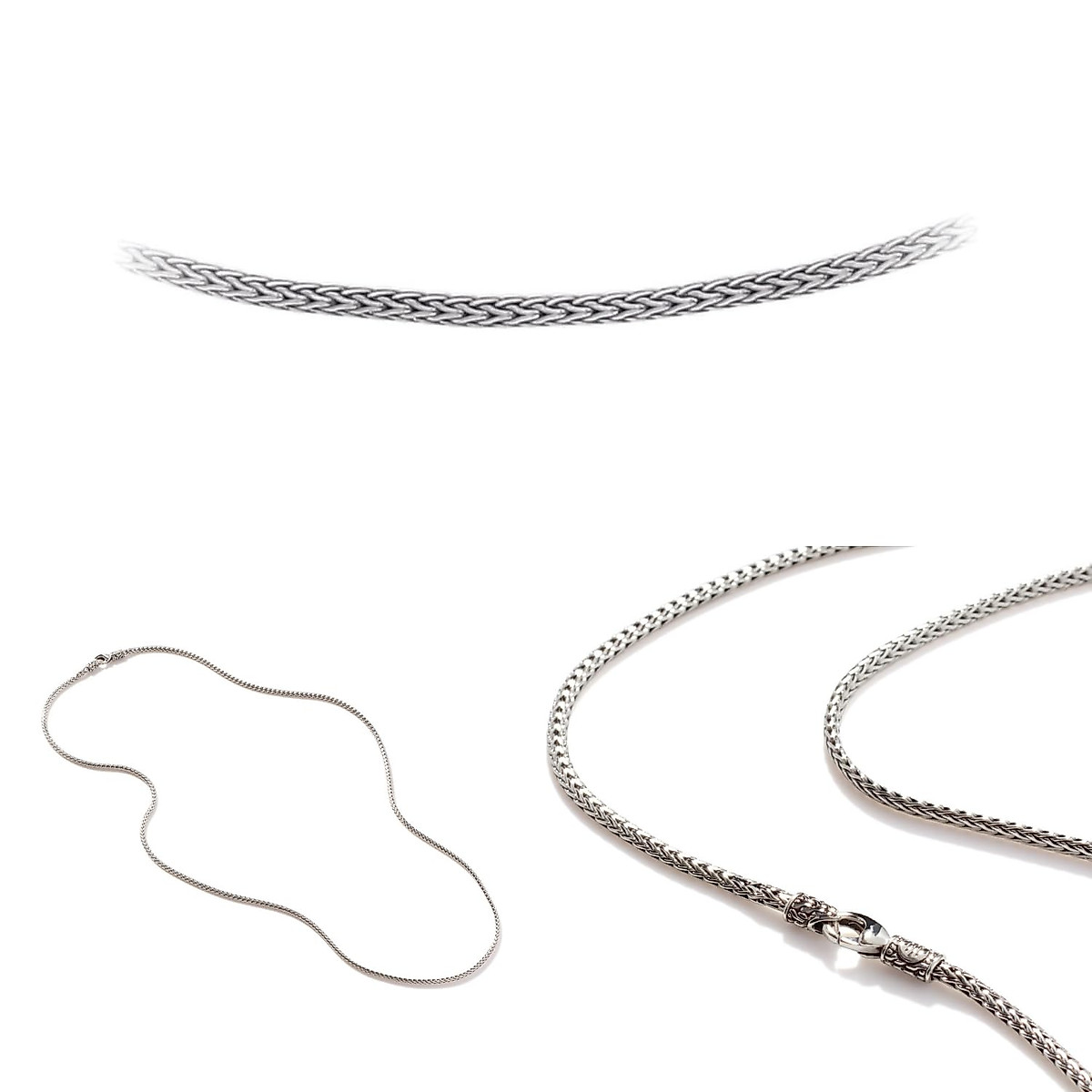 John Hardy Icon Classic Chain Collection Women's Chain Necklace, 3.5MM 925-Sterling Silver Hand-Woven Luxury Necklace with Pusher Clasp, Size 16"