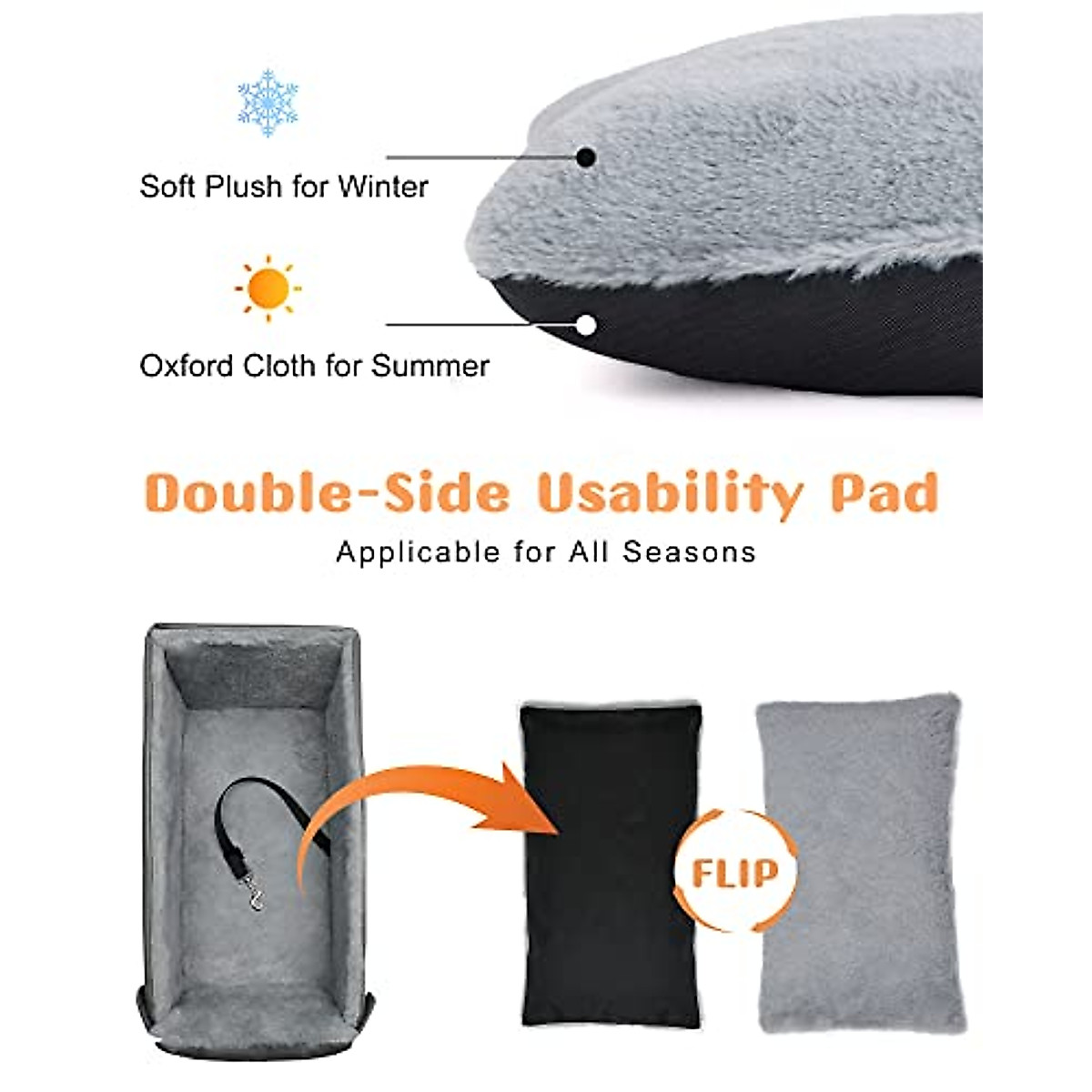 Colarlemo Center Console Dog Car Seat, Dog Car Seats for Small Dogs 0-15lbs, Portable Pet Armrest Car Seat, Dog Booster Seat with Safety Tethers and Pad, Single/Double Door Armrest Applicable