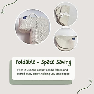 IK Mart Stair Basket - Cotton Rope Stair Baskets for Carpeted Stairs, Internal Support for 16'' Carpeted Stairs Organizer and Wooden Stairs - Perfect Basket for Toys, Laundry & Clothes Storage