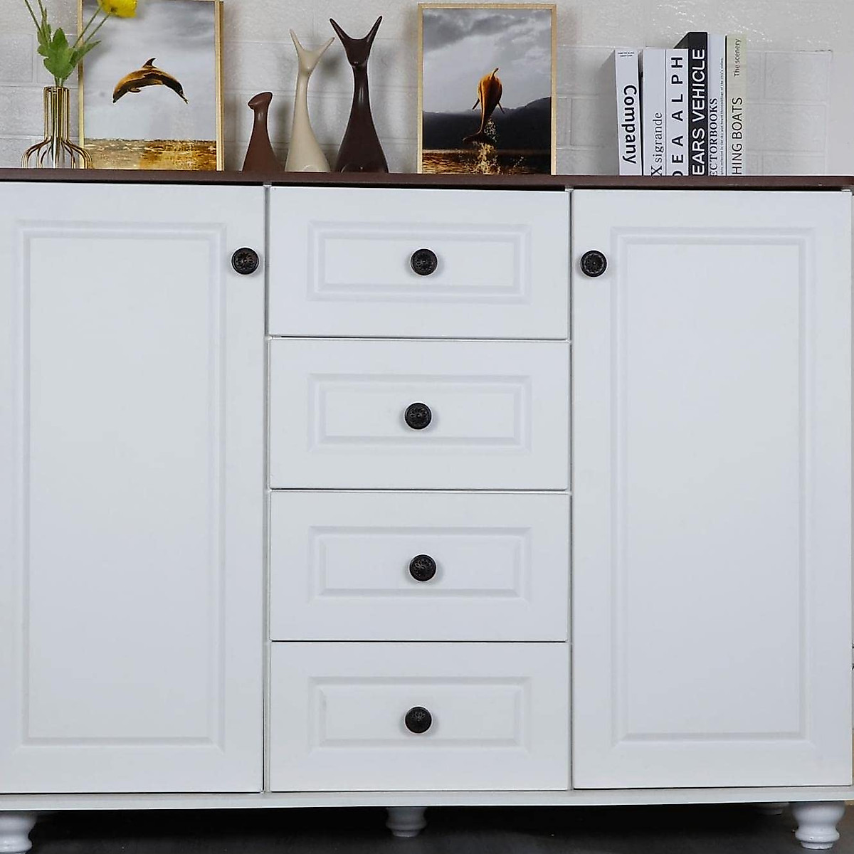 10 Pack - Oil Rubbed Bronze Cabinet Hardware: 1.4" Round Knobs for Cabinets & Drawers