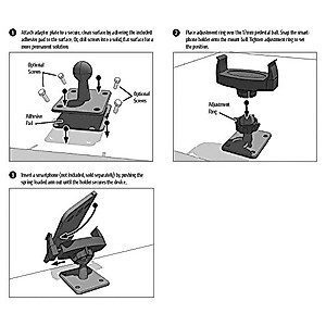 Arkon VSM Adapter Kit for iPhone X 8 7 6S Plus iPhone 8 7 6S with Drill Base for Car Installation Retail Black
