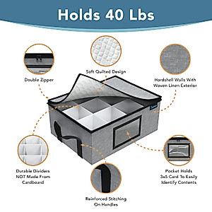 JarMax 32 oz Mason Jar Organizer-Canning Jar Organizer-Sturdy Canning Jar Storage Bag-Holds 12 Quart Size Mason Jars-Foldable Canning Jar Boxes w/Dividers and Label Holder (Quart)