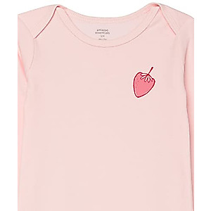 Amazon Essentials Baby Girls' Cotton Sleeper Gowns, Pack of 3, Pink, Berry, 6 Months
