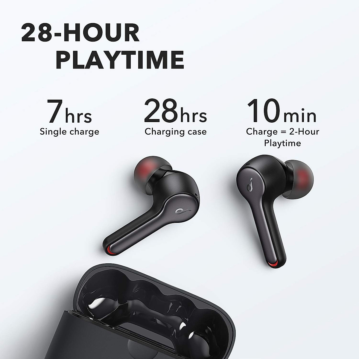 Anker Soundcore Liberty Air 2 Wireless Earbuds, Diamond-Inspired Drivers, Bluetooth Earphones, 4 Mics, Noise Reduction, 28H Playtime, HearID, Bluetooth 5, Wireless Charging (Black) (Renewed)