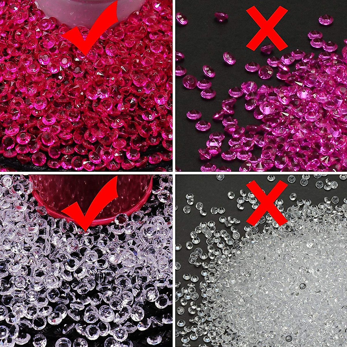 BIT.FLY 4.2mm 10000pcs Crystal Acrylic Diamond Vase Fillers for Table Scatter Wedding Event Party Decoration DIY Arts & Crafts Ice Rock Treasure Gems - Transparent