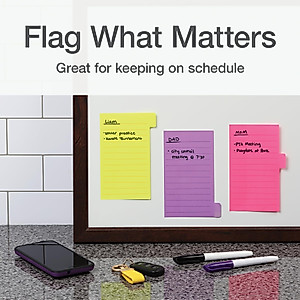 Redi-Tag Divider Sticky Notes: Tabbed, Ruled 4x6 - Organize & Note