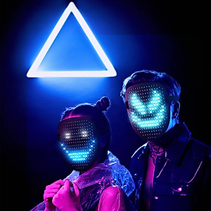 GPJYD Led Mask,Light Up Mask with Gesture Sensing,Light Up Luminous Digital Glow Mask Cool Masks for Adult/Kids Halloween Rave Dj Party Costume Cosplay Party Masquerade