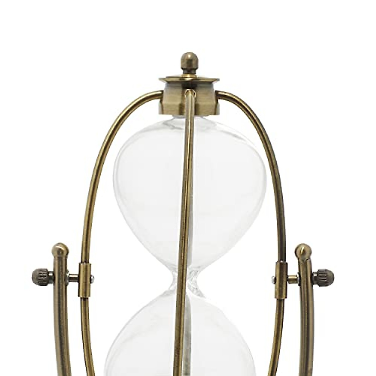 Deco 79 Glass Timer with Rotating Stand, 13" x 6" x 6", Brass