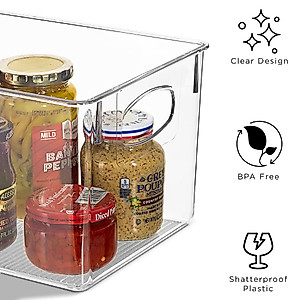 Sorbus Large Clear Plastic Storage Bins for Shelves, Clothes, with Handle - Clear Storage Bins, Drawer, Shelf, Closet, Pantry, Fridge, Freezer Organizer Bins, Closet Organizers and Storage (8 pack)