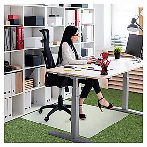 Marvelux Polypropylene Chair Mat for Low Pile Carpets and Carpet Tiles (up to 1/4" Thick), 29” x 46” White Office Carpet Protector, Rectangular, Eco-Friendly, Shipped Flat