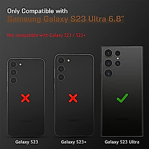 LOHASIC for Galaxy S23 Ultra Case, Premium Leather Luxury Business PU Non-Slip Grip Shockproof Bumper Full Body Protective Cover Phone Cases for Samsung Galaxy S23 Ultra 5G 6.8 inch - Brown