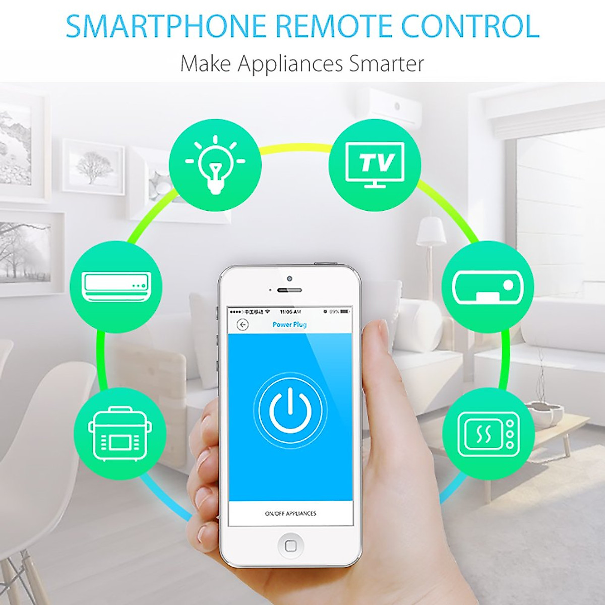 NEO Z-Wave Plus Smart Mini Plug Zwave Socket Zwave Outlet Home Automation, Work with Wink, SmartThings & more, Summer Green … (Blue 1PK)