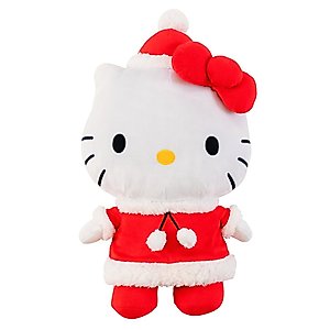 Franco Hello Kitty Santa Holiday & Christmas Bedding Super Soft Plush Cuddle Pillow Buddy, (Officially Licensed Product)