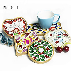 twelves 4pcs Square Coaster Base for Crafts Adult Kids DIY Mosaic Supplies Housewarming Birthday Gift