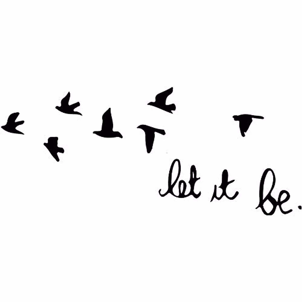 Let It Be Wall Decal Beatles Music Wall Sticker Birds Fly Room Art Decoration Lettering Stickers Home Decor(22.4"x7")
