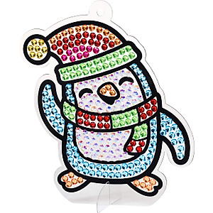 Creativity for Kids Big Gem Diamond Painting Kit: Holiday Stickers and Suncatchers - Diamond Painting Kits and Christmas Gifts, Christmas Crafts for Girls and Boys, Kids Gifts for Ages 6-8+