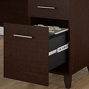 Bush Furniture Somerset 60W Office Desk with Lateral File Cabinet and 5 Shelf Bookcase