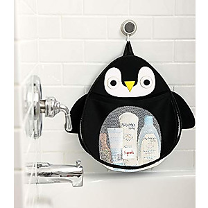 3 Sprouts Bath Storage Caddy - Organizer for Shower, Baby and Toys, Penguin
