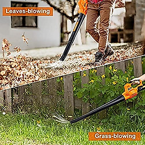 SnapFresh Leaf Blower -20V Cordless Leaf Blower with Battery & Charger, Electric Leaf Blower for Yard Cleaning, Lightweight Leaf Blower Battery Powered for Snow Blowing (Battery & Charger Included)