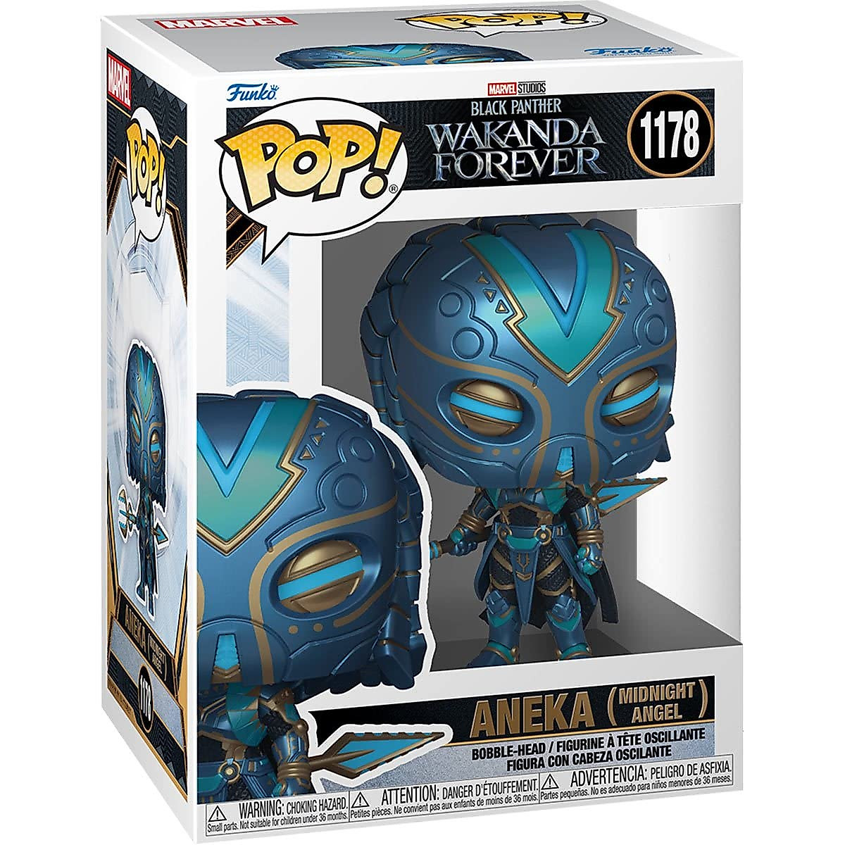 POP Marvel: Black Panther: Wakanda Forever - Aneka (Midnight Angel) Funko Vinyl Figure (Bundled with Compatible Box Protector Case), Multicolored, 3.75 inches