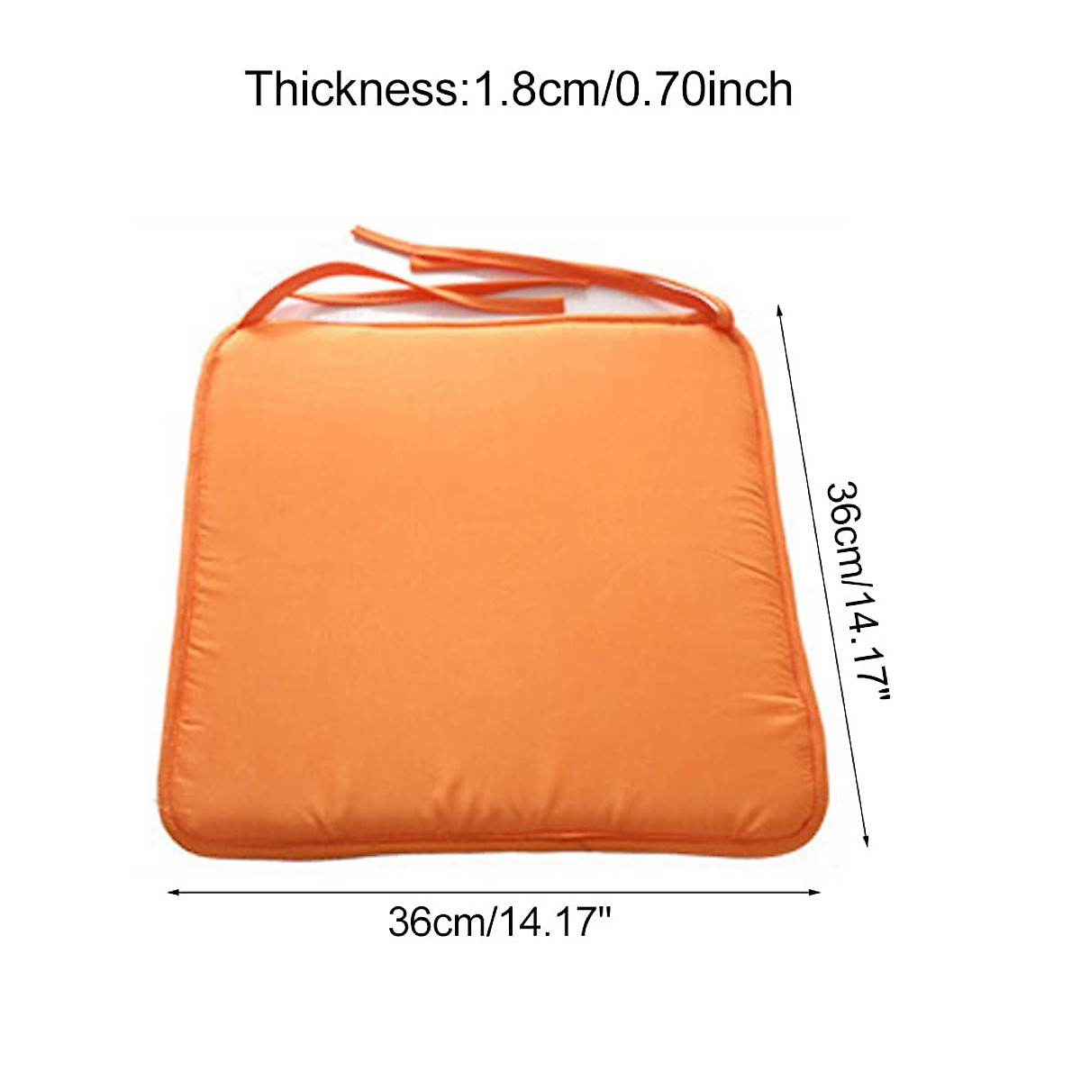Xiaokeis 36x36cm Chair Cushions, Rocking Chair Pads and Cushions Chair Cushions for Dining Chairs, Office Chairs, Hardwood Floors(Orange)
