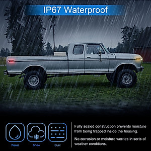 SHINEFIT LED Side Bumper Marker Lights Replacement for F0rd F100 F150 F250 F350 F500 Truck 1973-1979/ Bronco 1978-1979/ Econoline E100 E150 E250 E350 1975-1991, Smoke Lens