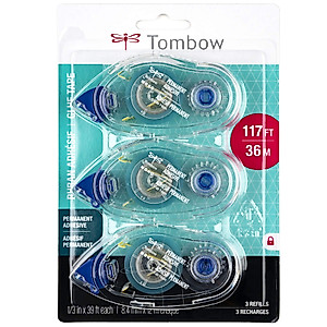 Tombow 62207 MONO Permanent Adhesive Refills, 3-Pack. Easy to Use Refills for a Strong, Instant Bond