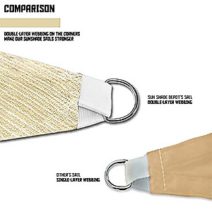TANG Sunshades Depot Beige 12' x 16' Sun Shade Sail Permeable Canopy Cover Customize Commercial Standard 180 GSM HDPE