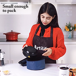 Artilife Mini Hot Plate Small Hot Plate,Small Hot Plate Electric Mini,Mini Hot Plate Electric,Cast Iron Electric Hot Plate,Perfect Size for Moka Pot (500W Black Small Hot Plate)