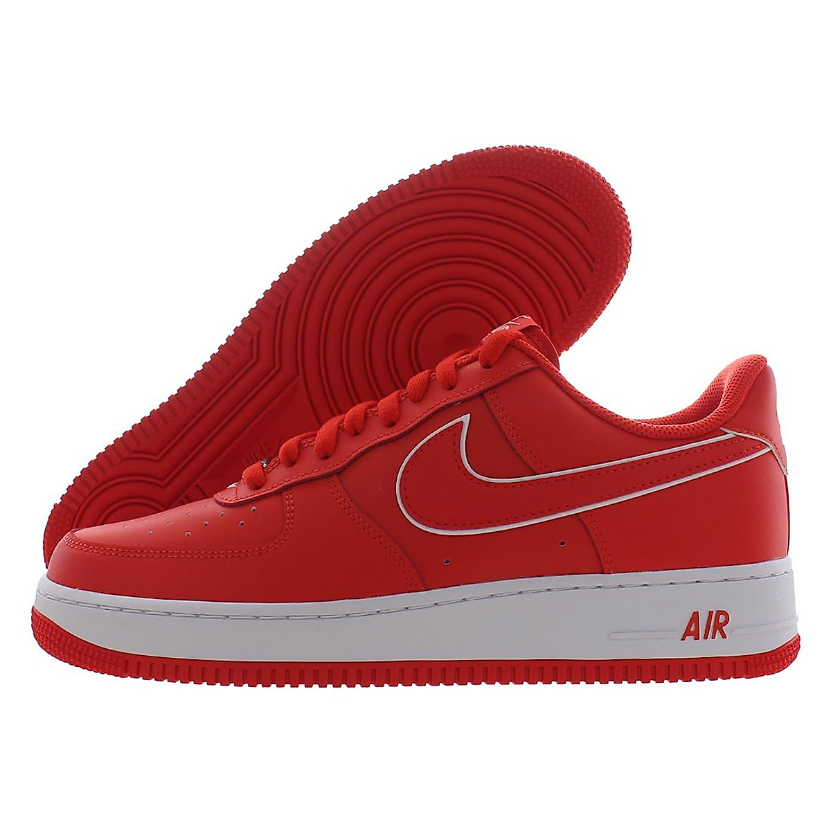 Nike Men's Air Force 1 Shoe, Picante Red-white, 11.5