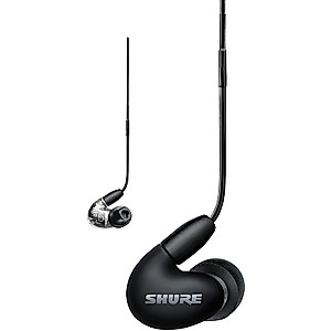 Shure AONIC 5 True Wireless Earbuds Bundle - Sound Isolating Earphones + RMCE-TW2 Bluetooth Adapter, Hi-Def Sound + Natural Bass, Three Drivers, Secure In-Ear Fit, Durable Quality - Black