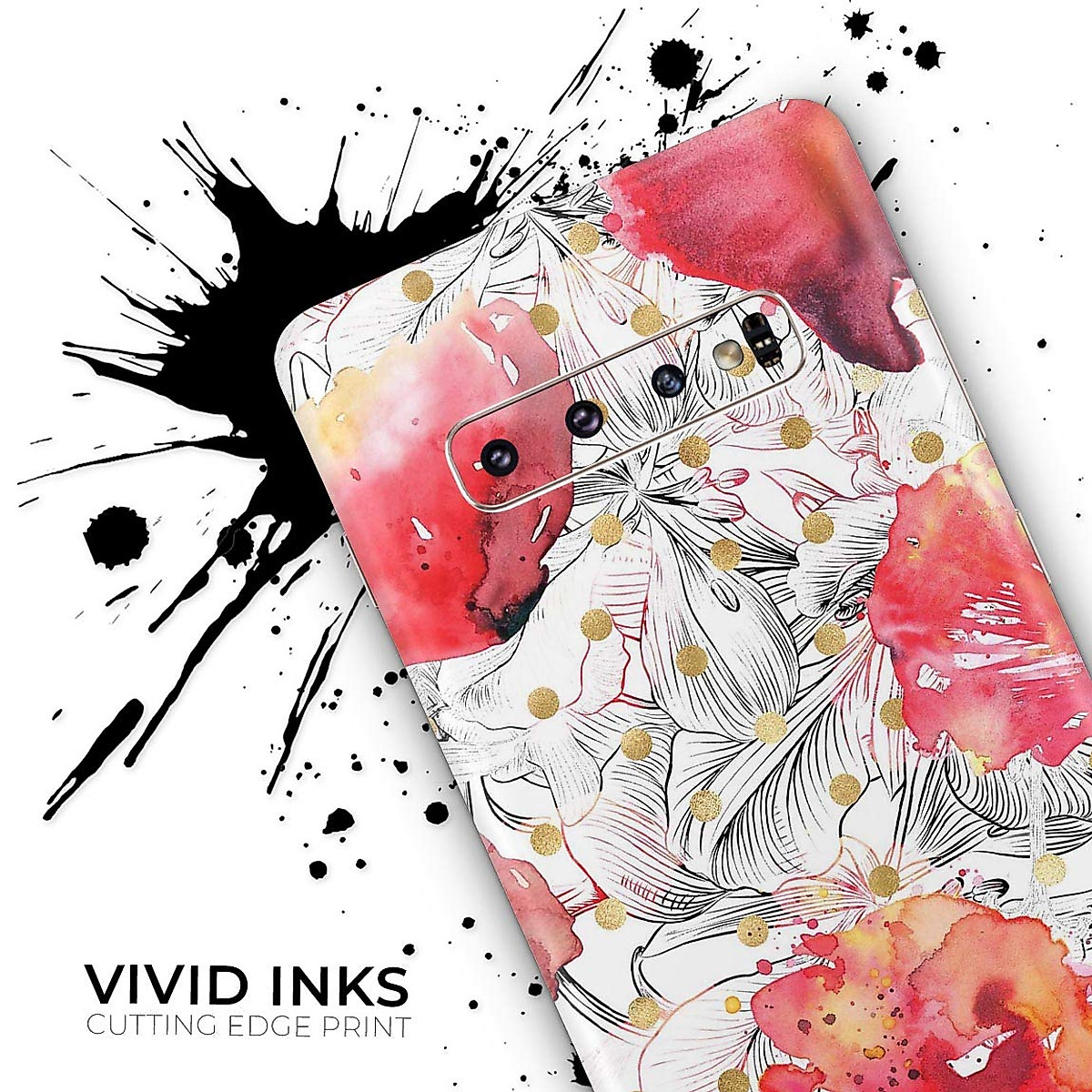 DesignSkinz Karamfila Watercolo Poppies V29 Protective Vinyl Decal Wrap Skin Cover Compatible with The Samsung Galaxy S20 (Screen Trim & Back Glass Skin)