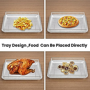 Stainless Steel Baking Tray Pan and Air Fryer Basket Compatible with Cuisinart Airfryer TOA-060 and TOA-065 for Cuisinart air fryer replacement parts