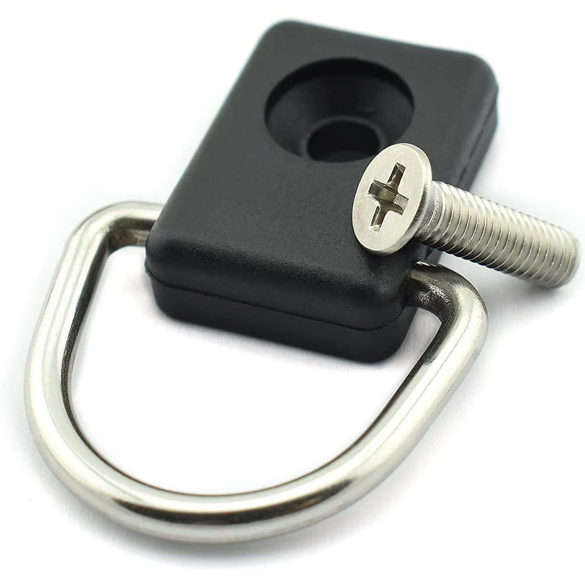 Ejoyous Kayak D Ring with Screw Kit, 6pcs Canoe D Buckle Hook Tie Down Loop Safety Deck Fitting Accessory Parts for Boat Canoe Kayak Fishing Rigging Accessories