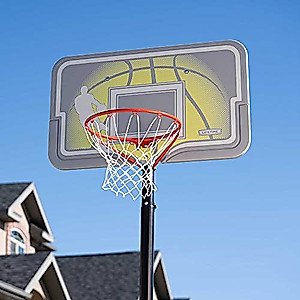 Lifetime 90992 Full-Size Height Adjustable Portable Basketball Hoop, 7.5 to 10 Foot Telescoping Adjustment, 44-Inch Impact Backboard